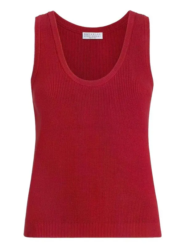 Brunello Cucinelli Ribbed Tank Top - Red