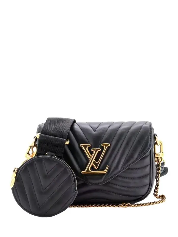 LOUIS VUITTON New Wave Multi Pochette Quilted Leather Crossbody Bag - Black