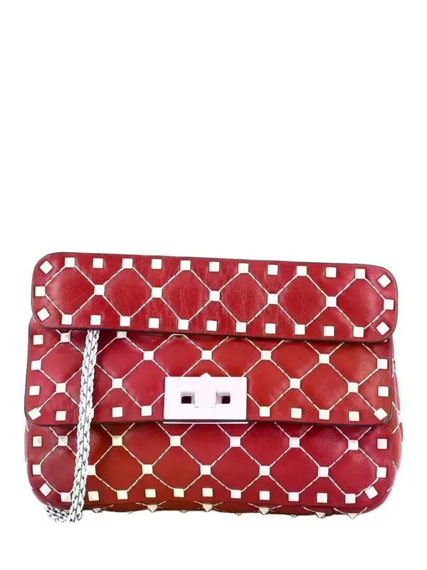 Valentino Garavani Free Rockstud Spike Flap Bag Quilted Leather Small - Red
