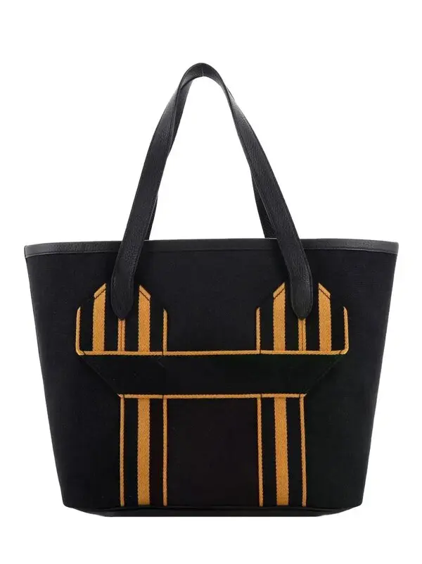 Hermès Pursangle Canvas Tote Bag - Black