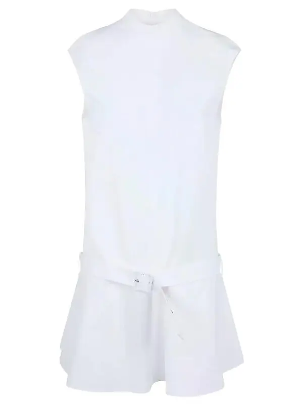 SEMICOUTURE Belted Sleeveless Dress - White