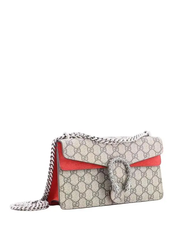 Gucci Dionysus Small Shoulder Bag Gg Coated Canvas With Crystal Embellished Metal - Brown