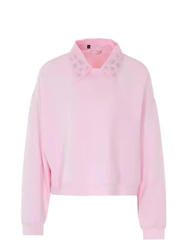 Liu Jo Strass-collar Sweatshirt - Pink