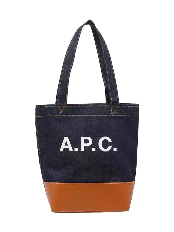 A.p.c. Tote Bag With Logo Detail - Blue