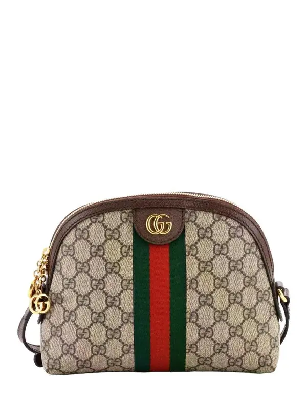 Gucci Ophidia Dome Gg Coated Canvas Shoulder Bag - Brown