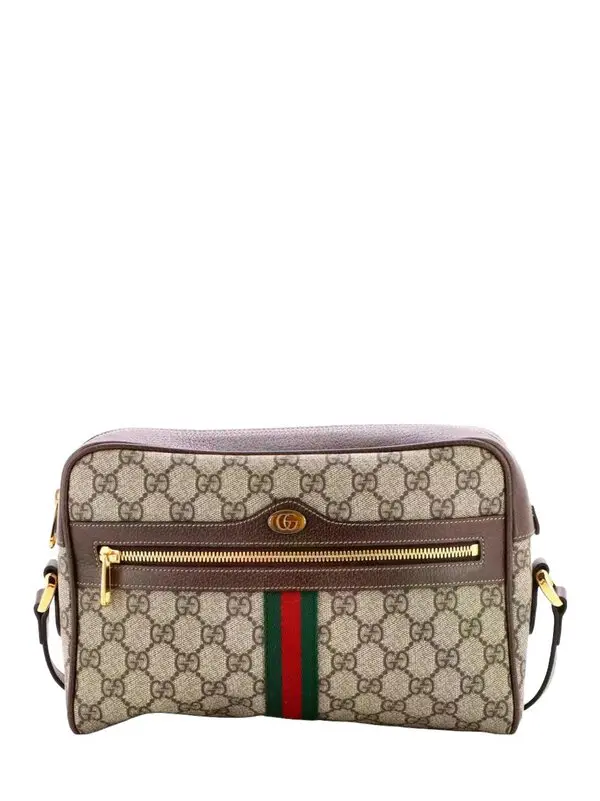 Gucci Ophidia Small Crossbody Bag Gg Coated Canvas - Brown