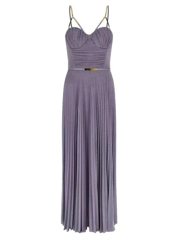 Elisabetta Franchi Pleated Maxi Dress - Purple