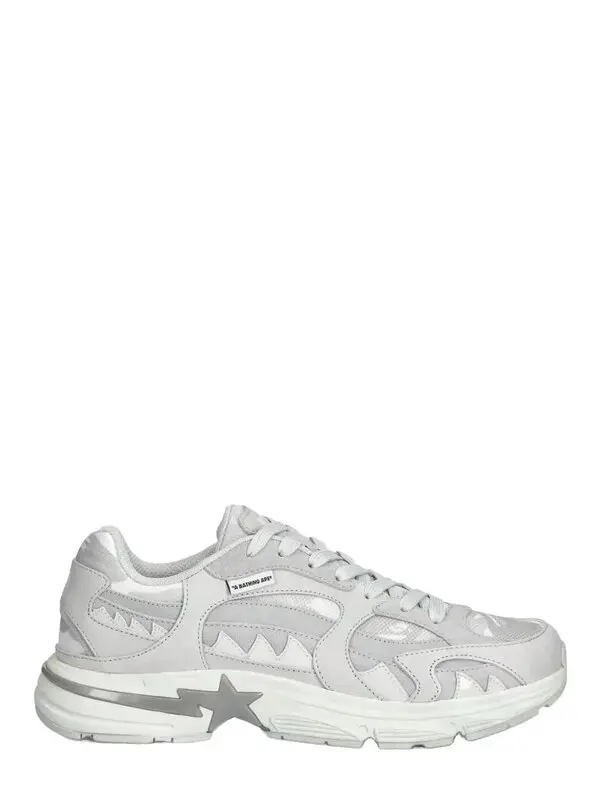 A BATHING APE Shark Sta #1 Panelled Sneakers - Grey