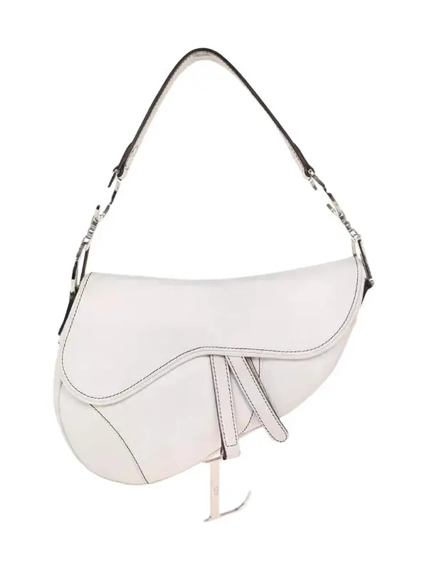 Dior 2002 Leather Saddle Handbag - White