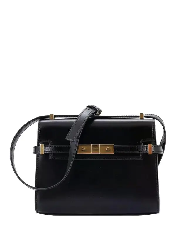 Saint Laurent Manhattan Leather Small Shoulder Bag - Black