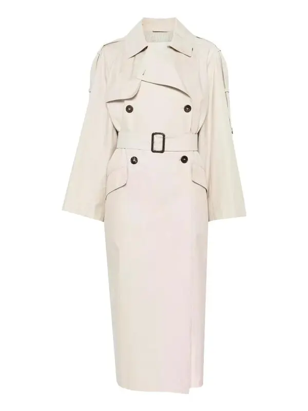 Max Mara Belted Double-breasted Coat - Neutrals