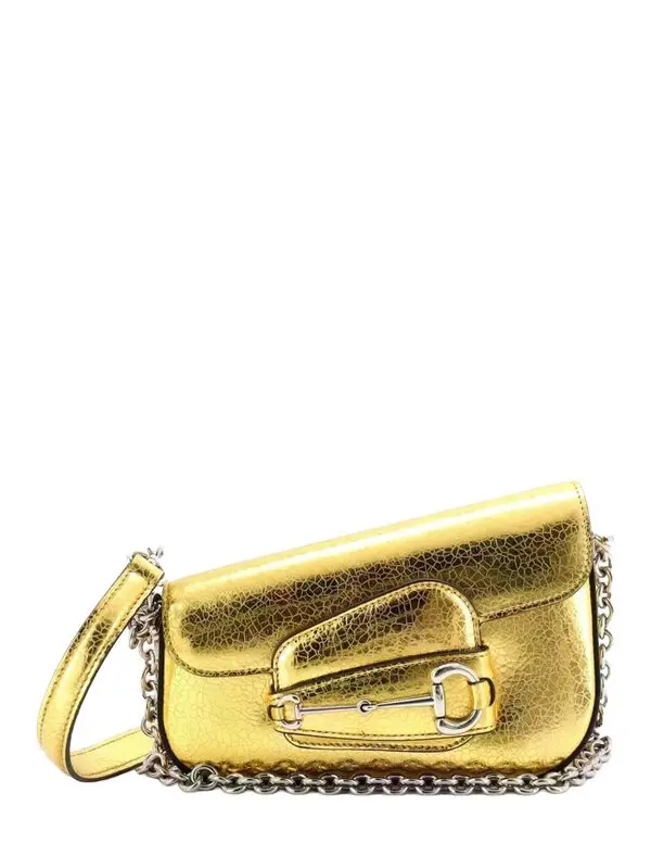 Gucci Horsebit 1955 Asymmetric Mini Shoulder Bag - Gold