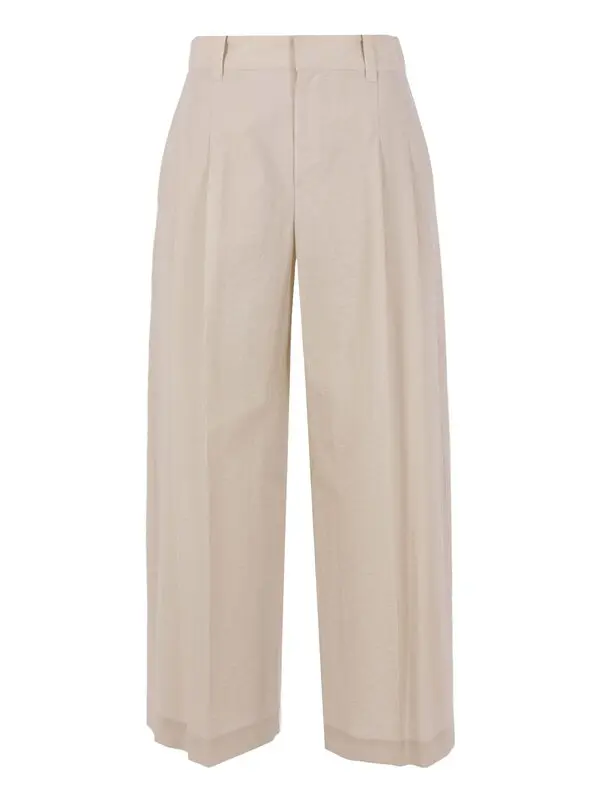 Brunello Cucinelli Cotton Blend Trousers - Beige