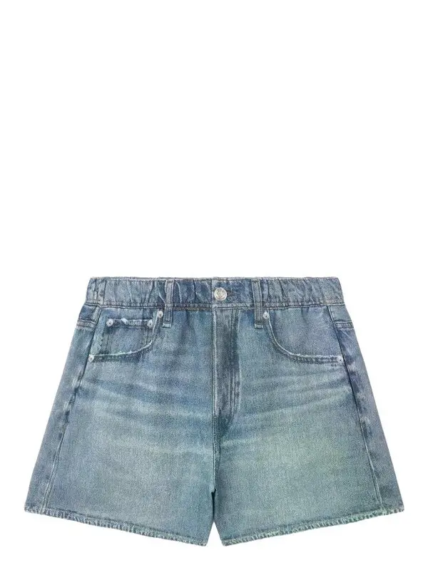 Rag & Bone Distressed Elasticated Shorts - Blue