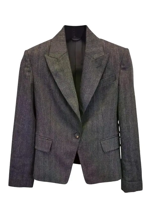 Brunello Cucinelli Single-breasted Pinstripe Blazer - Grey