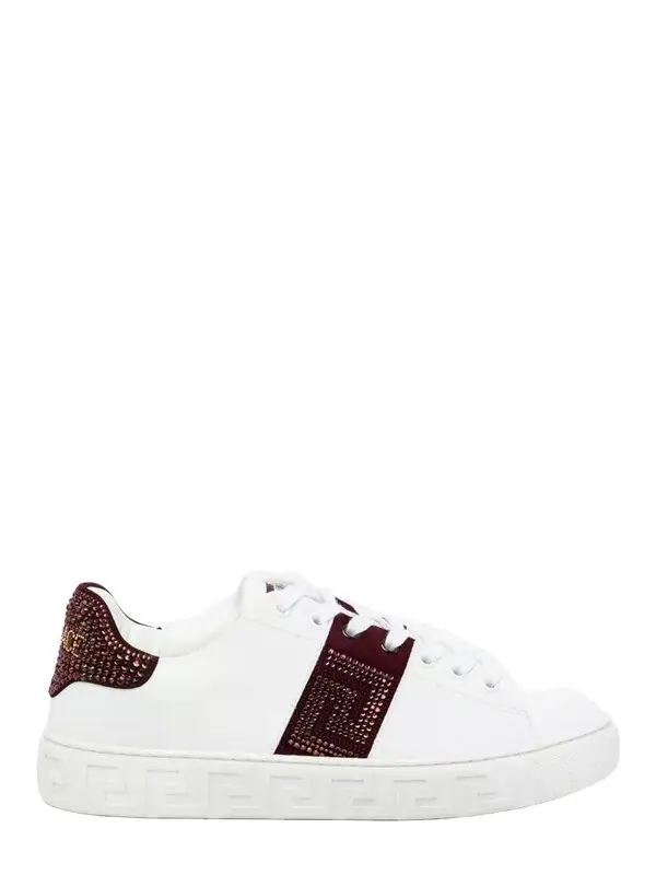 Versace Crystal-embellished Low-top Sneakers - White