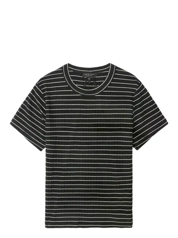 Rag & Bone Striped Ribbed T-shirt - Black