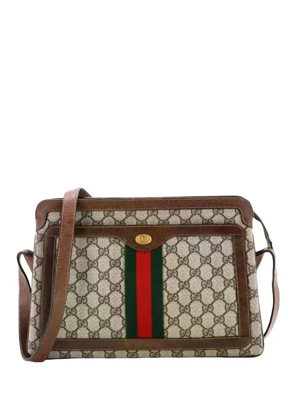 Gucci Ophidia Zip Gg Coated Canvas Medium Shoulder Bag - Brown