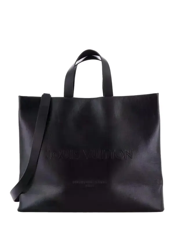 LOUIS VUITTON Leather Mm Shopper Tote - Black