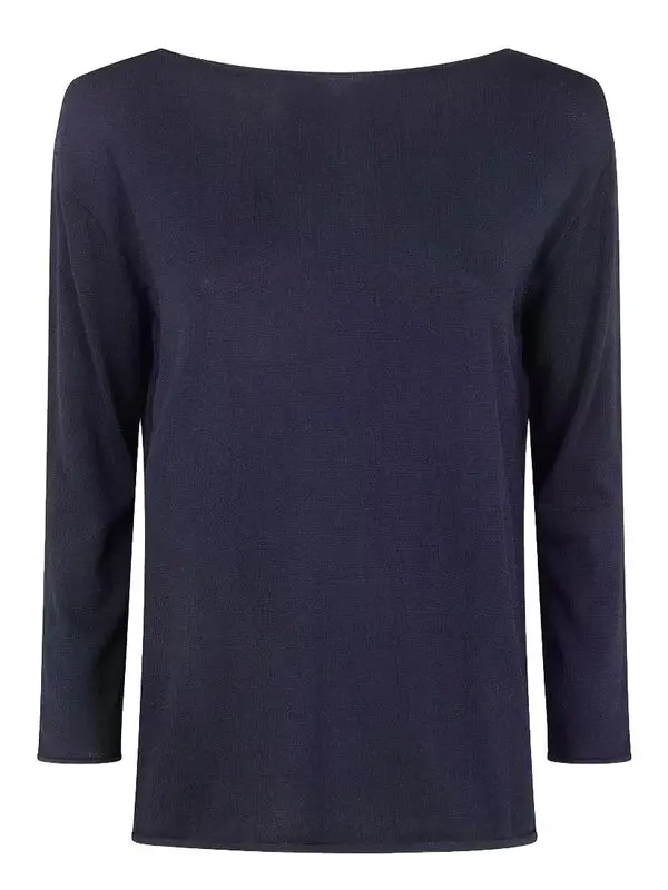 Liviana Conti Boat Neck Knitwear - Blue