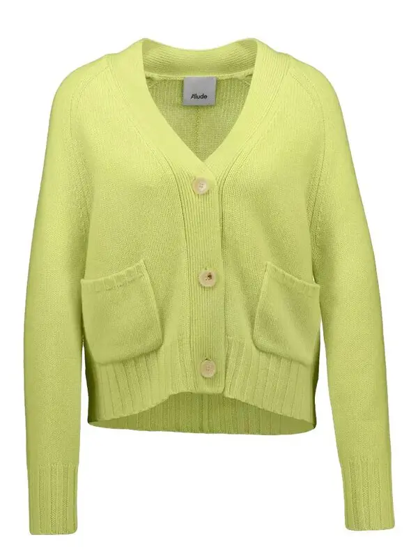ALLUDE V-neck Cardigan - Yellow