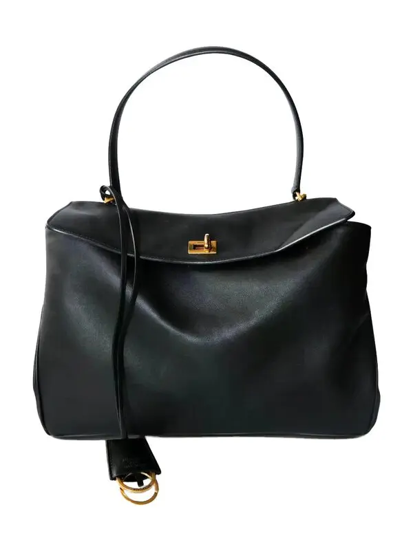 Balenciaga Leather Rodeo Tote Bag - Black