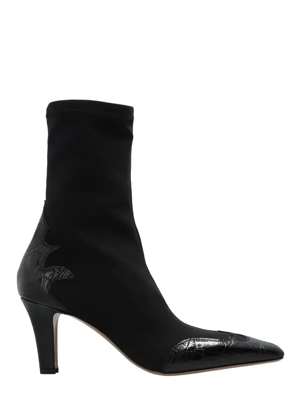 Paris Texas Belle’ Heeled Ankle Boots - Black