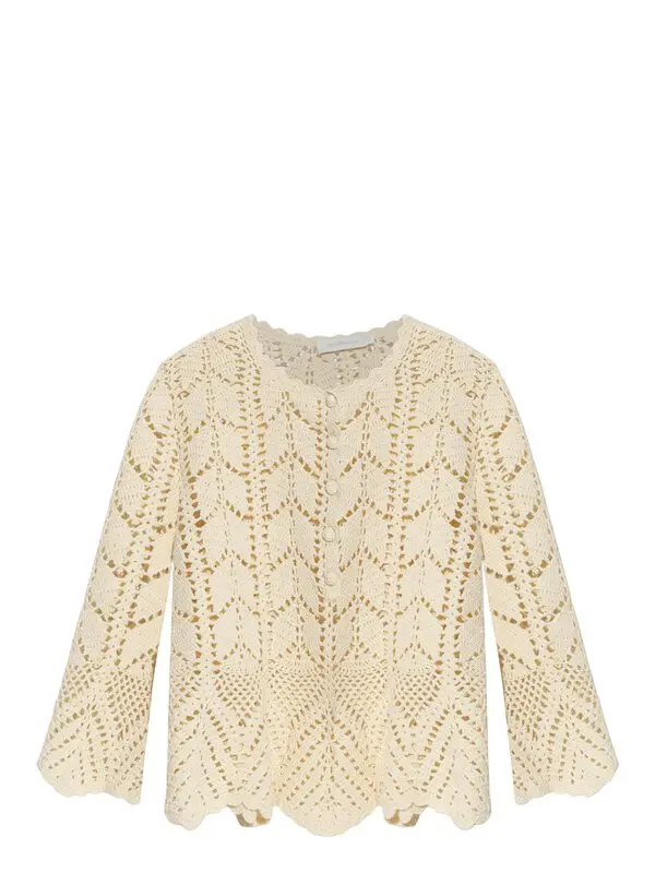 Zimmermann Lace Crochet Top - Cream