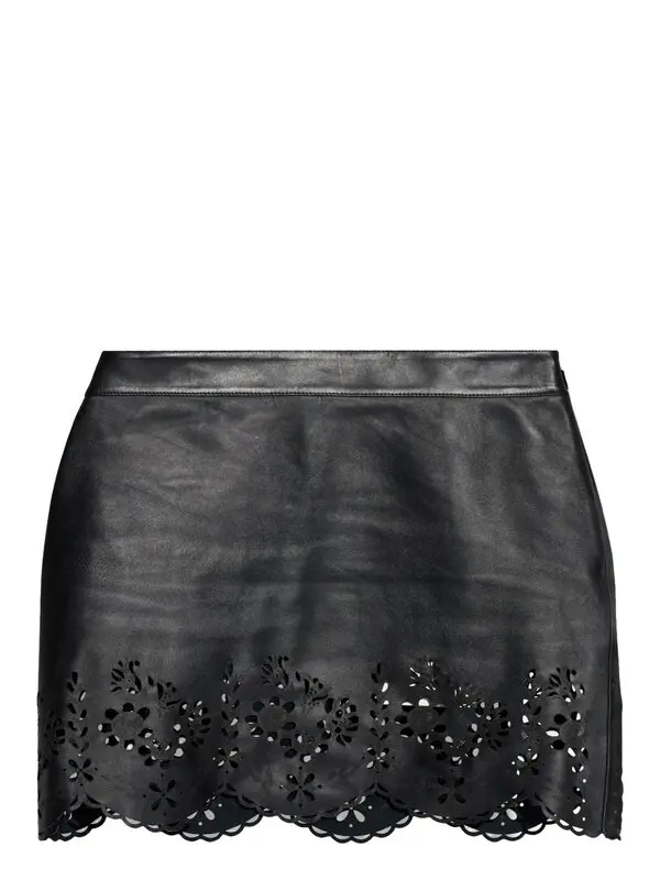 Isabel Marant Leather Mini Skirt - Black