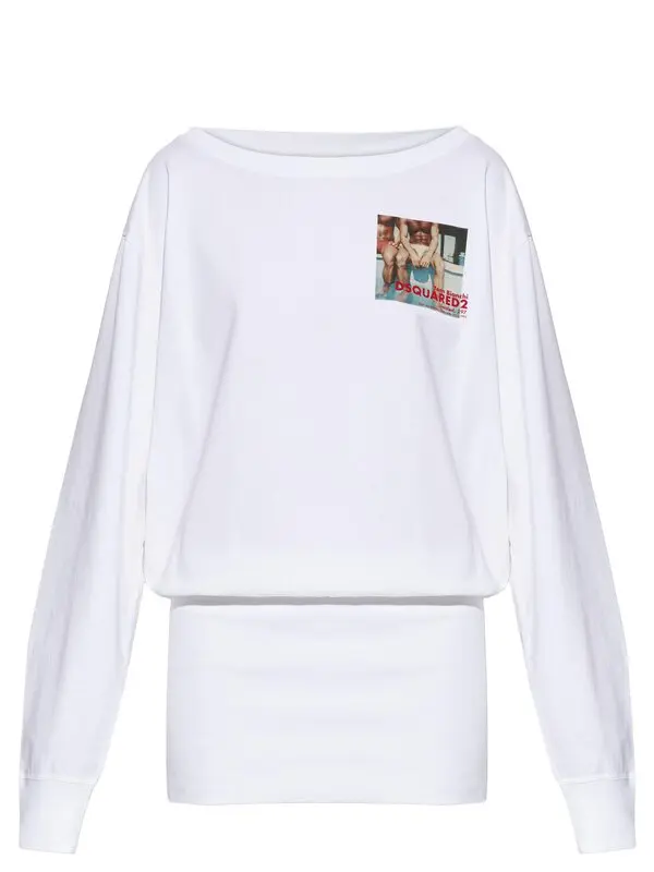 Dsquared2 X Tom Bianchi Relaxed-fit Mini Dress - White