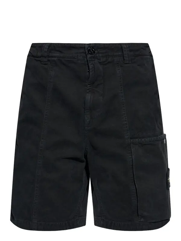 Stone Island Cargo Shorts - Black