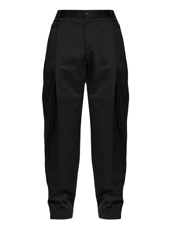 Dolce & Gabbana Cotton Pleated Trousers - Black