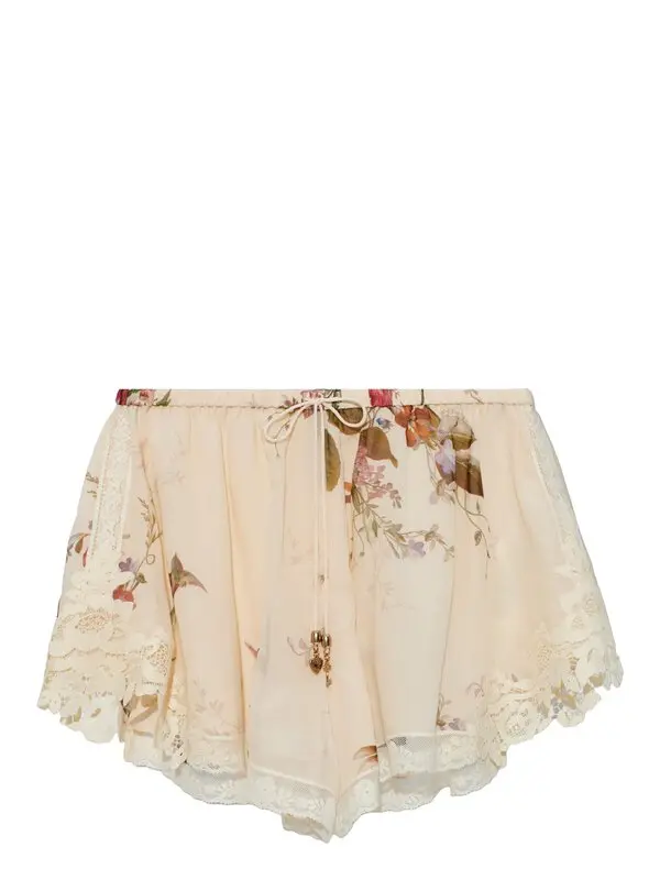 Zimmermann Floral Motif Shorts - Cream