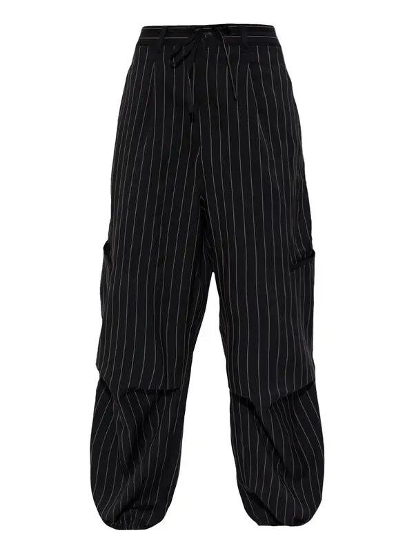 Y3 Pinstripe Trousers - Black