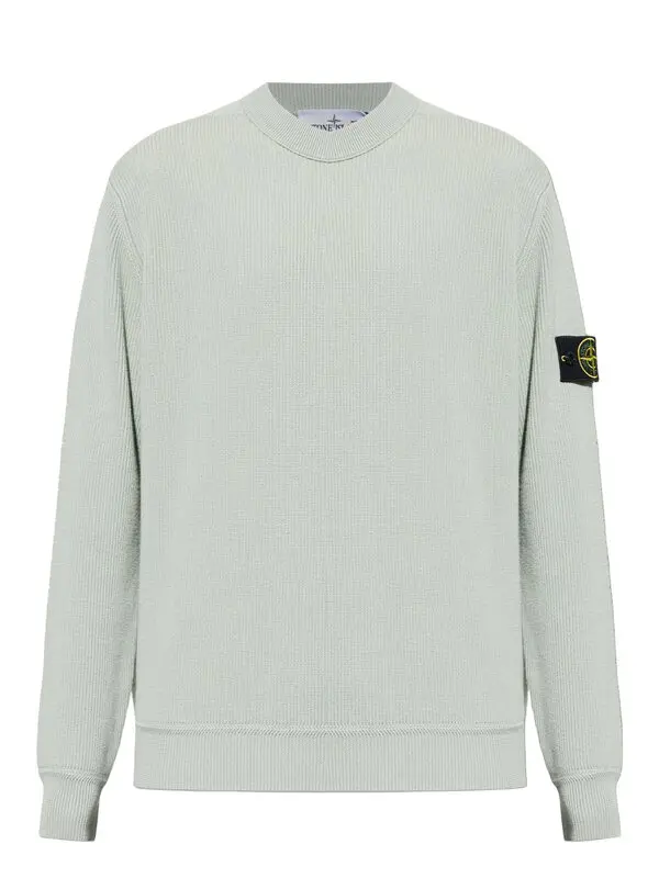 Stone Island Crew Neck Cotton Sweater - Green