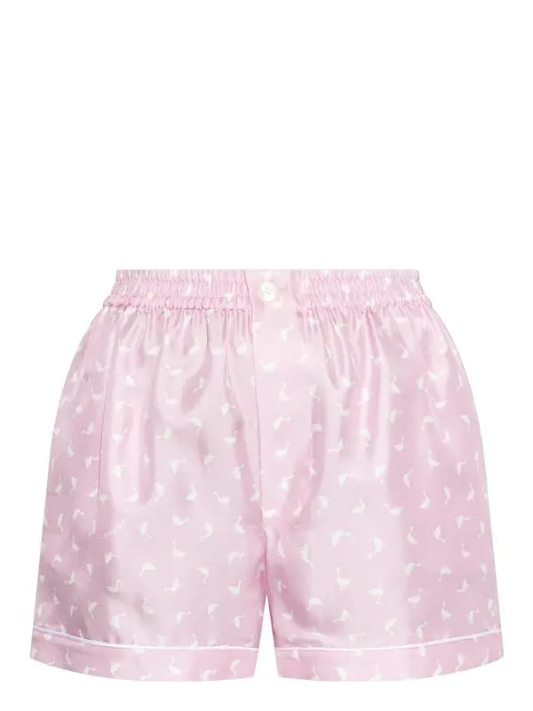 Moschino Printed Silk Shorts - Pink