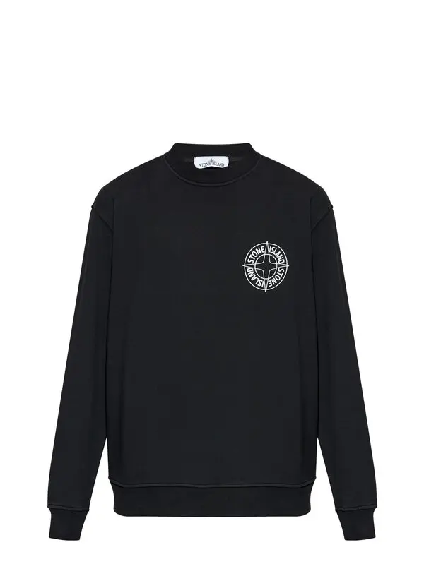 Stone Island Sweatshirt With Logo - Black