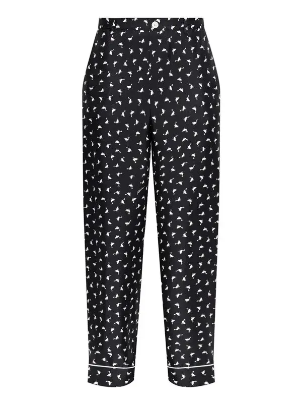 Moschino Printed Silk Trousers - Black