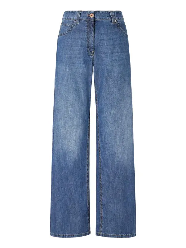 Brunello Cucinelli Mid-rise Wide-leg Jeans - Blue