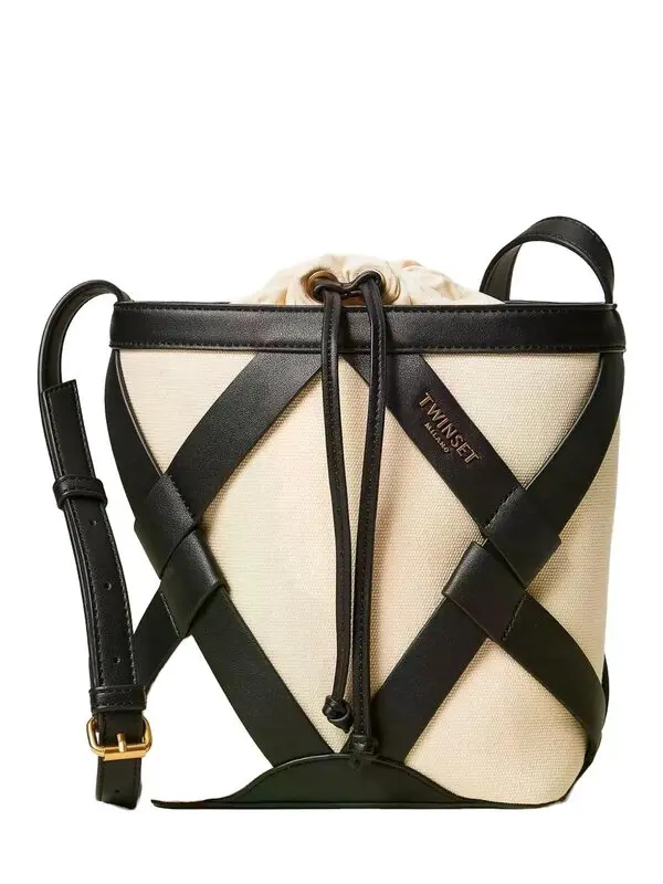 TWINSET Cross Strap Bucket Bag - Neutrals