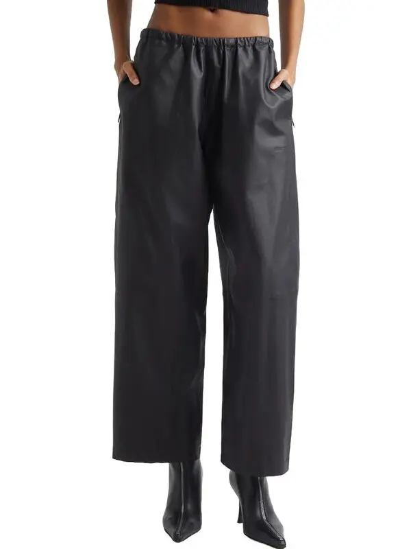 Alexander Wang Leather Track Pants - Black