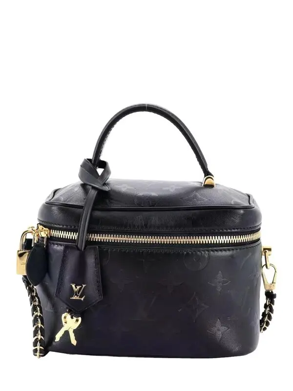 LOUIS VUITTON Vanity Handbag Monogram Ink Embossed Lambskin Pm Crossbody Bag - Black