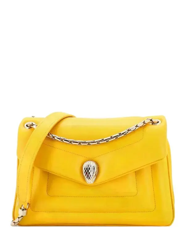 BVLGARI Serpenti Reverse Leather Small Shoulder Bag - Yellow