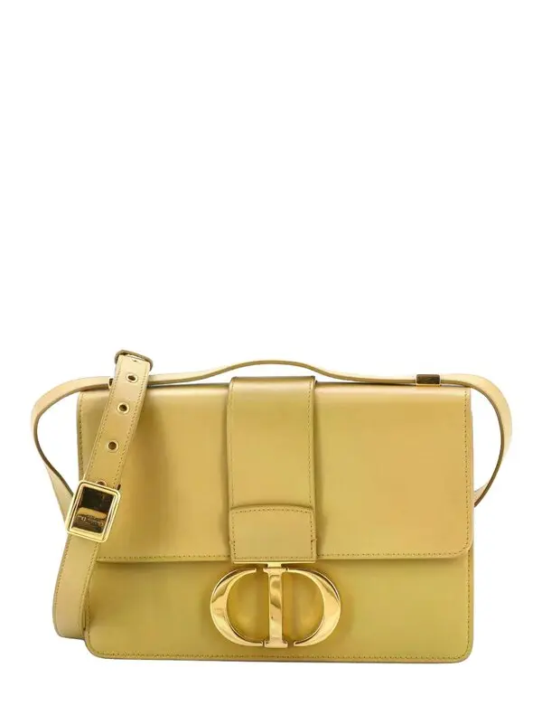 Dior 30 Montaigne Flap Bag Leather Shoulder Bag - Gold