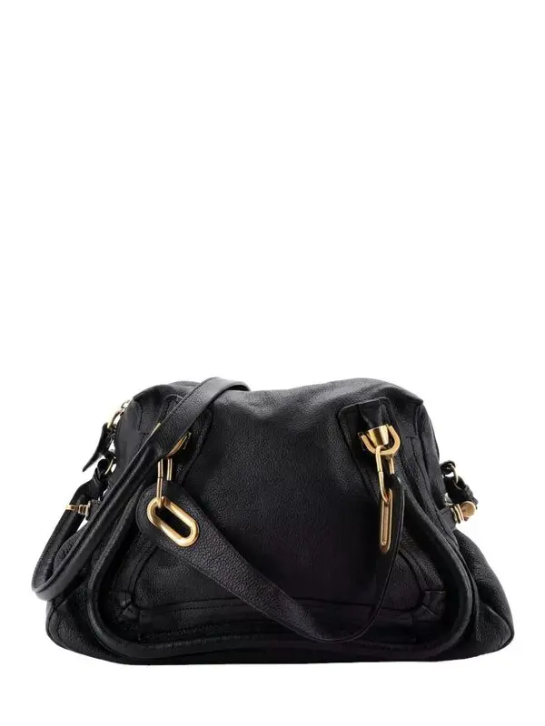 Chloé Paraty Top Handle Bag Leather Medium Satchel - Black