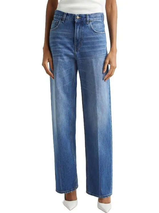 HAIKURE Bonnie Relaxed Straight Leg Jeans - Real Blue