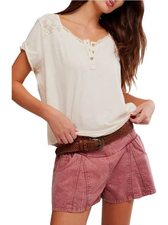 Free People Heirloom Henley Top - Tea
