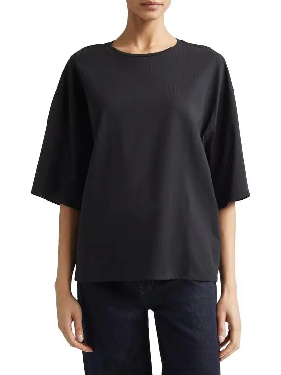 Loulou De Saison Osis Oversize Boxy Cotton T-shirt - Black