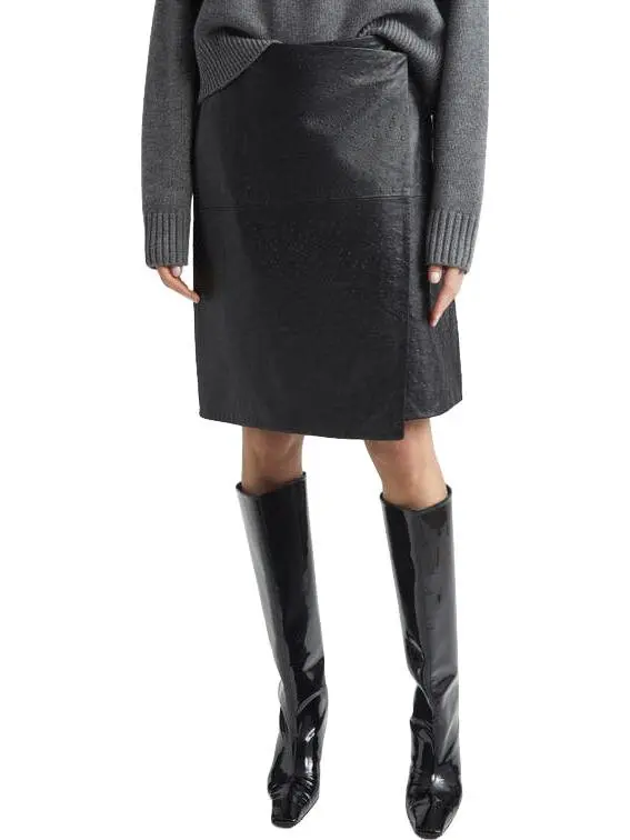 Loulou De Saison Gora Leather Wrap Skirt - Black