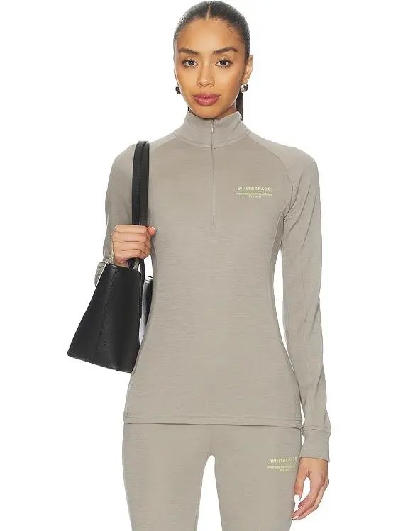 WHITESPACE Merino Mock Neck Top - Grey
